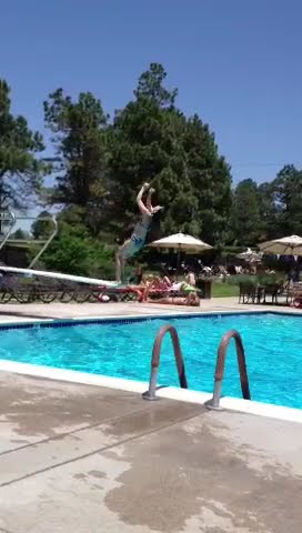 Hannah back flip off diving board - YouTube