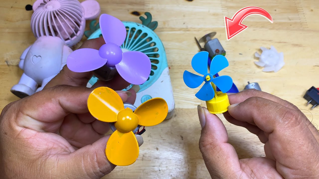 How to make awesome ideas using dc motor fan || DIY Mini Electric Fan ...