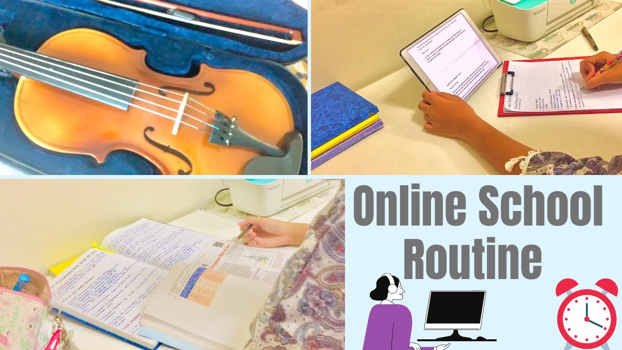 My 7:00am online school routine | Online Classes + Studying *Productive ...