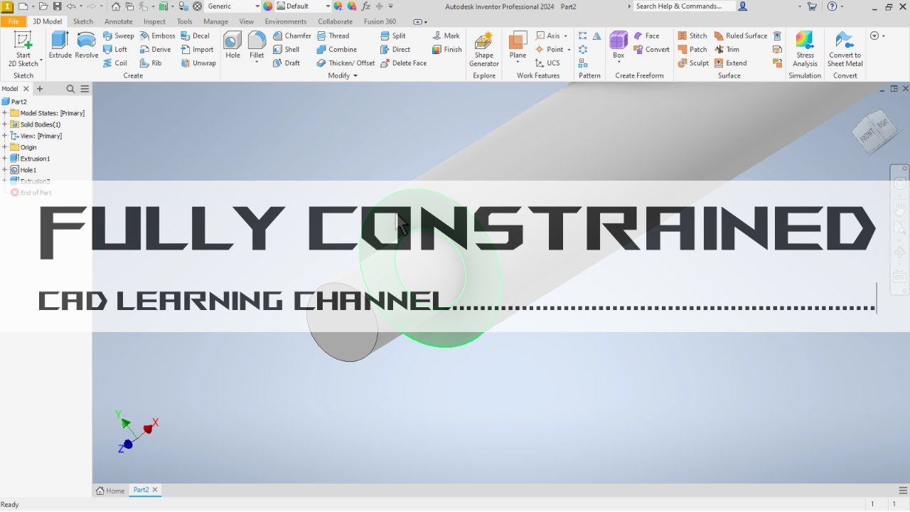 Lesson 6 - Creating Round Parts 1/4 - Autodesk Inventor - YouTube