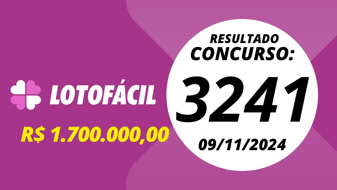 Lotofacil Resultado concurso 3241 09/11/2024 #resultadolotofacil # ...