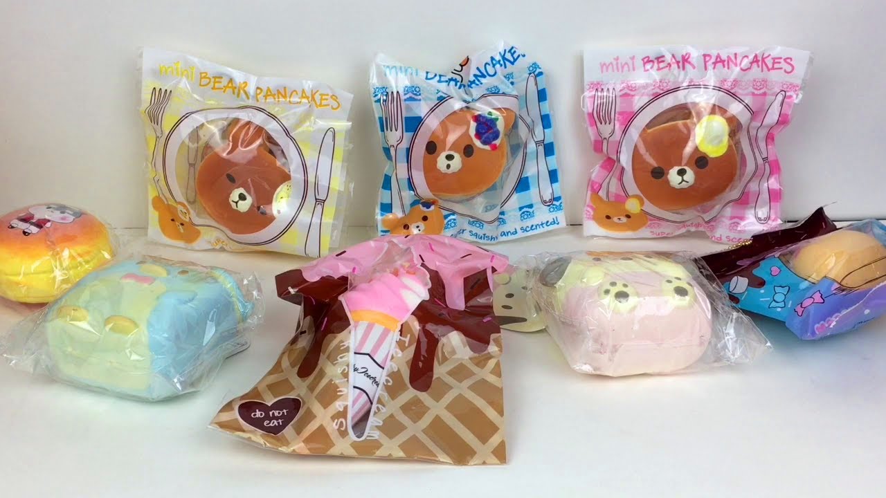Squishy Package Reivew Pancake Bears Puni Maru Hello Kitty Sanrio Breads Food Squishies Unboxing ...