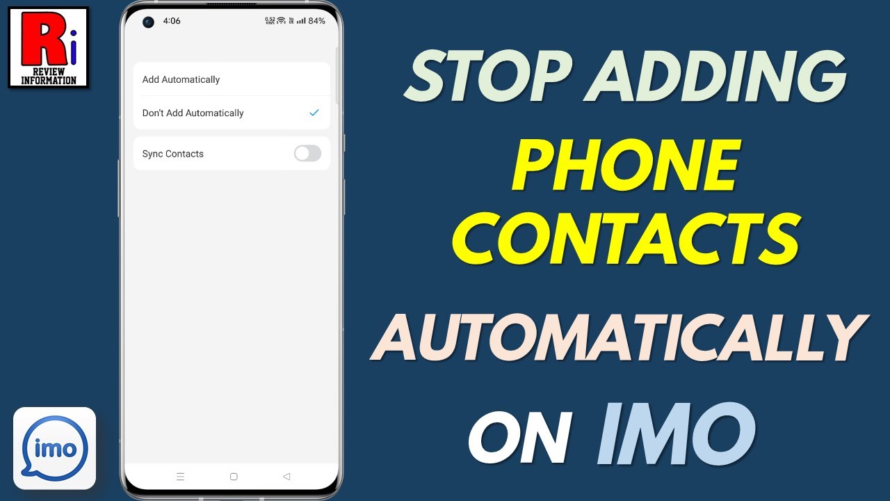 How to Stop Adding Phone Contacts Automatically on Imo - YouTube