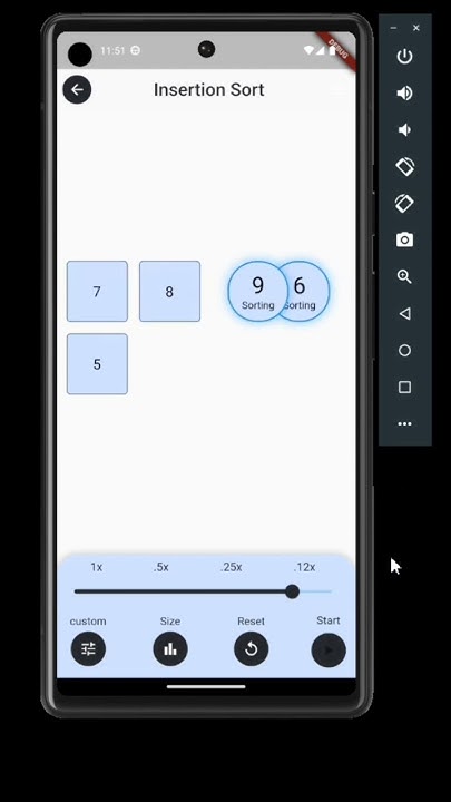 Flutter Project Showcase Insertion Sort Visualizer Algorithmvisualization Sortingtechniques