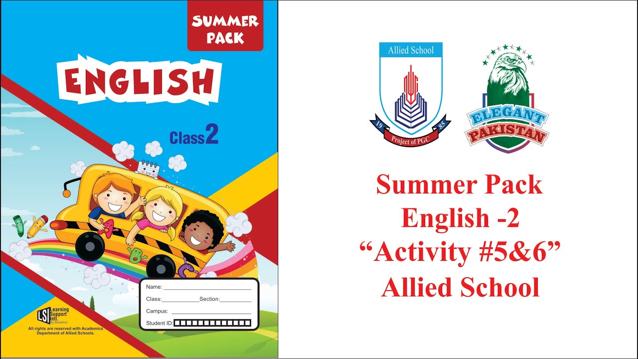 Class 2 English Summer Pack Activity 5 and 6. Allied School - YouTube
