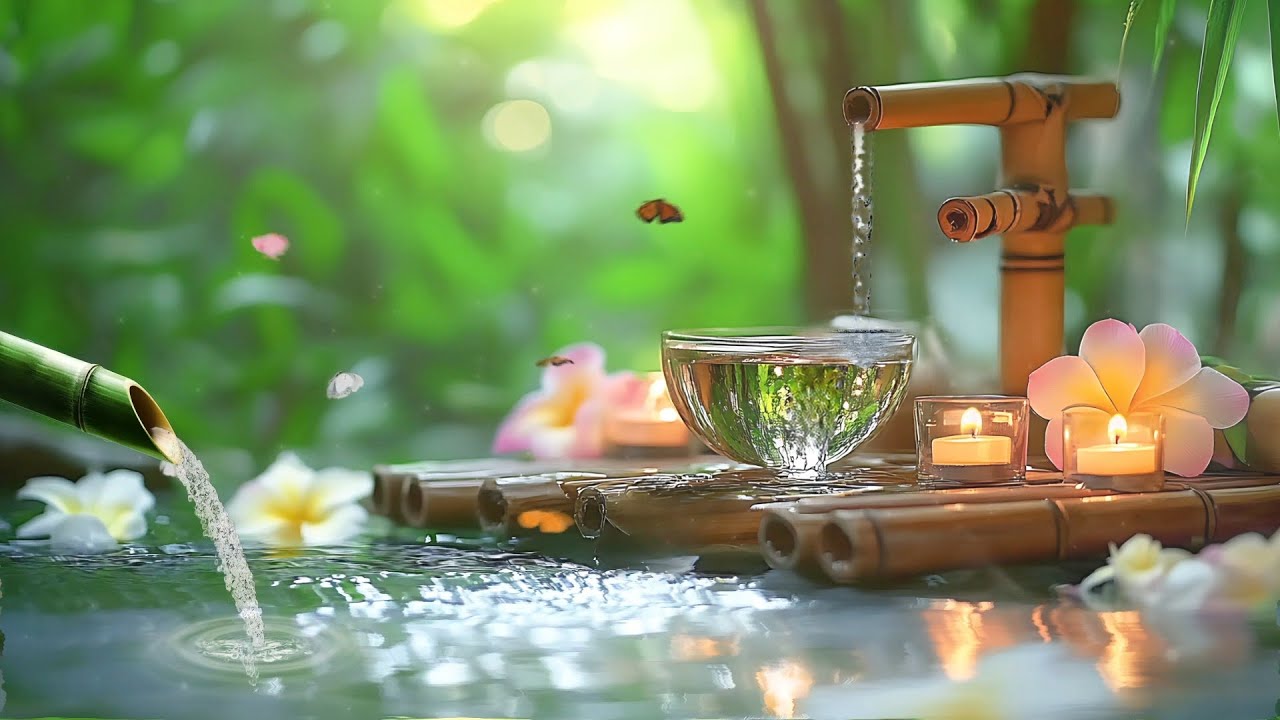 Gentle Water Flow & Calming Music: Tranquil Stream Ambience for Stress ...