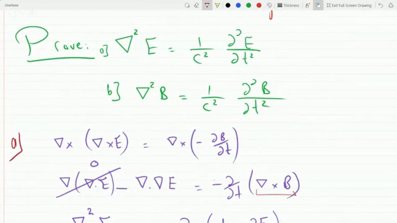 Proving that electric field E and magnetic Field B satisfy wave ...