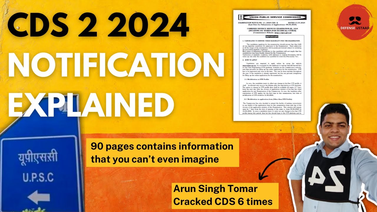 CDS 2 2024 Notification Explained | Defense Ustaad - YouTube
