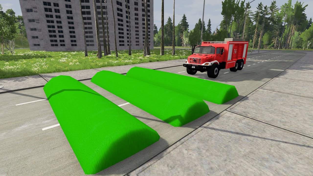 Cars vs Huge Green Speedbumps – BeamNG Drive (#33) - YouTube