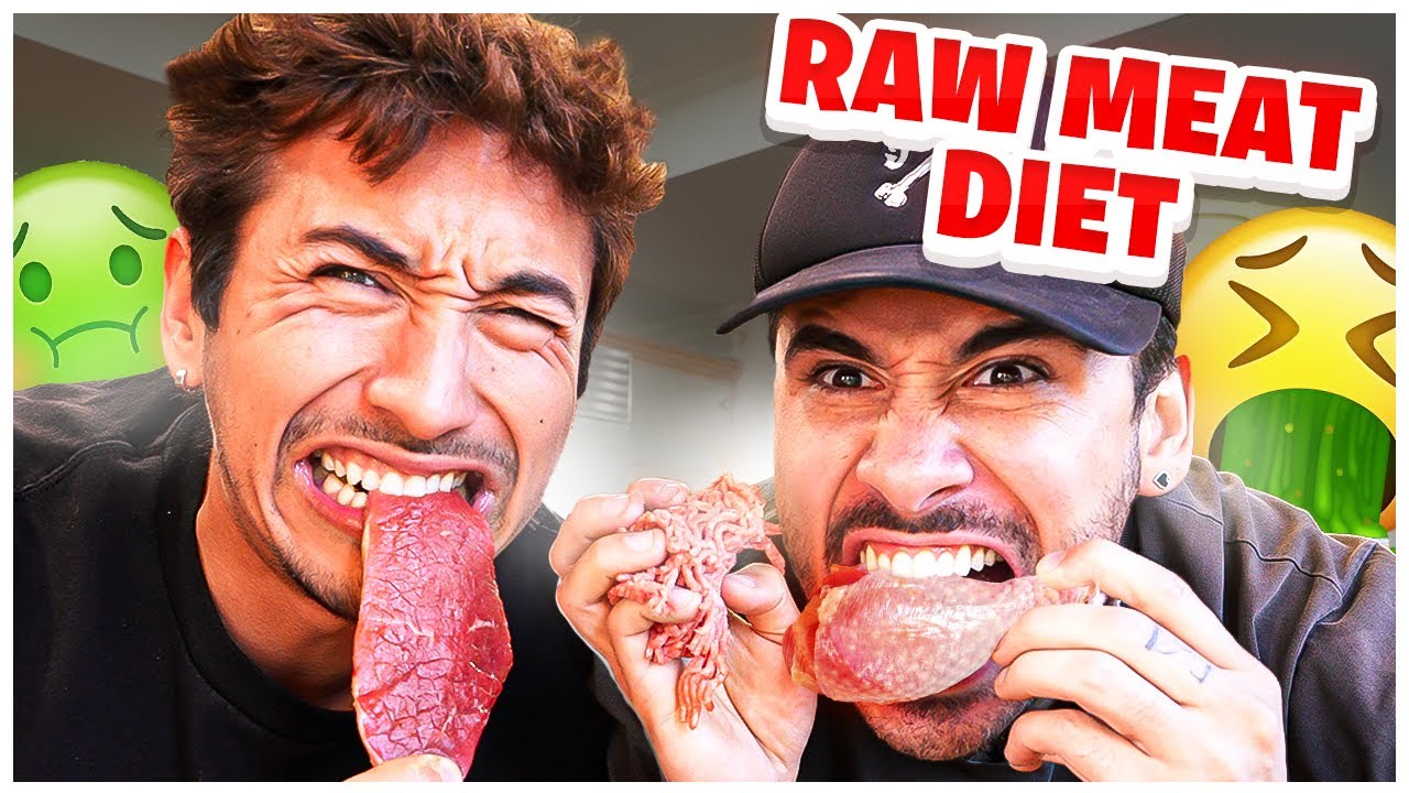 We Try The RAW MEAT Diet... (Paleo Diet) - YouTube