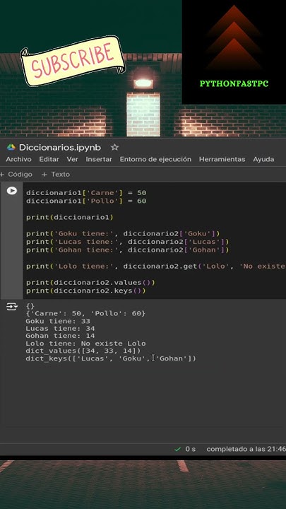 PYTHON DICCIONARIOS #python #pythontutorial #desarrolloweb - YouTube