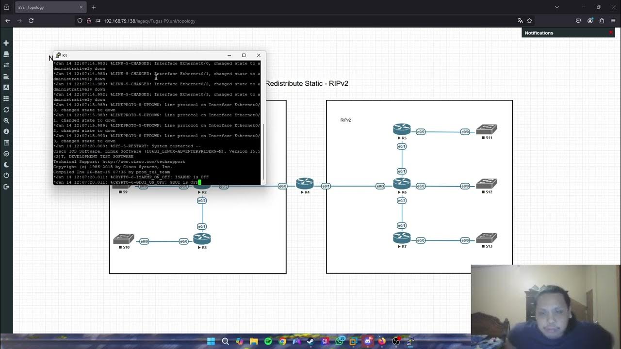 [Jarkom1] Redistribute Static routing - RIPv2 - YouTube