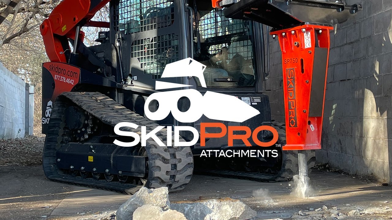 Skid Pro Skid Steer Concrete Breaker - YouTube