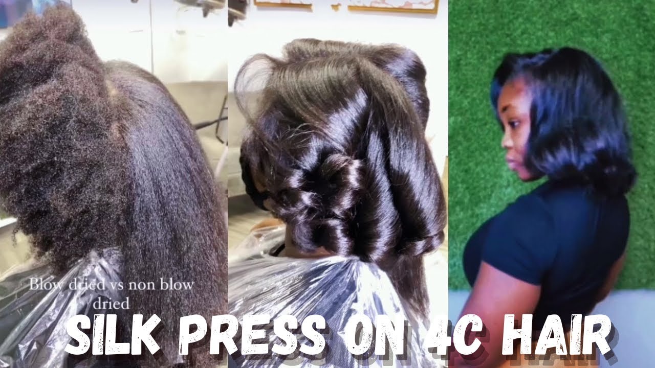 Come With Me To Get A SILK PRESS | Silk Press and Trim on 4C Natural ...