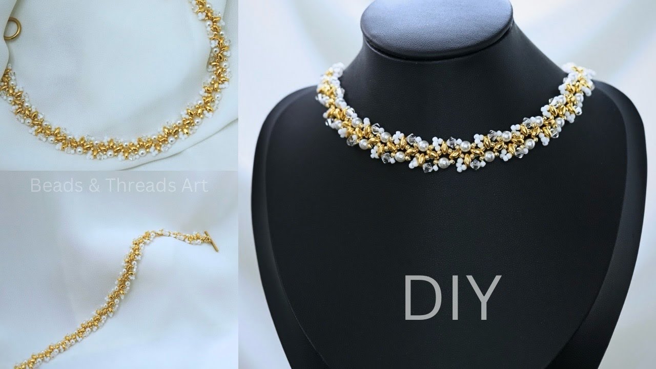DIY a Stunning Pearl Necklace Tutorial. How to Make a Beaded Necklace ...