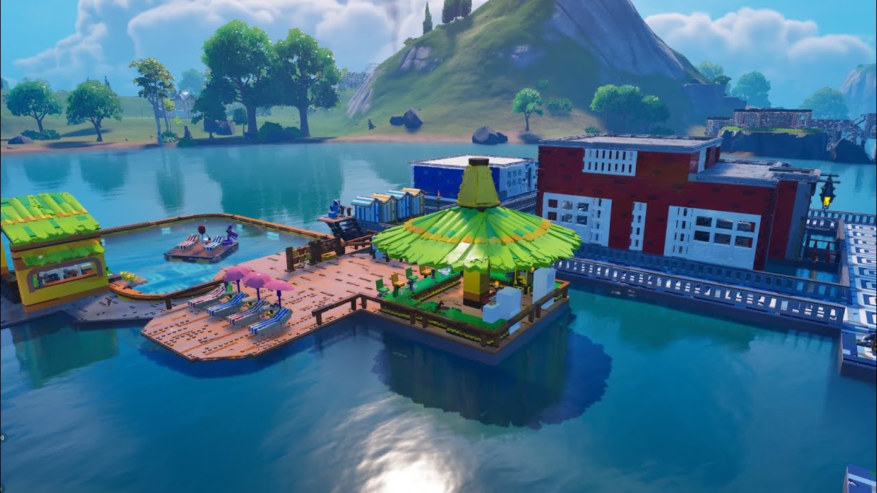 LEGO Fortnite Custom pool & Lounge - YouTube