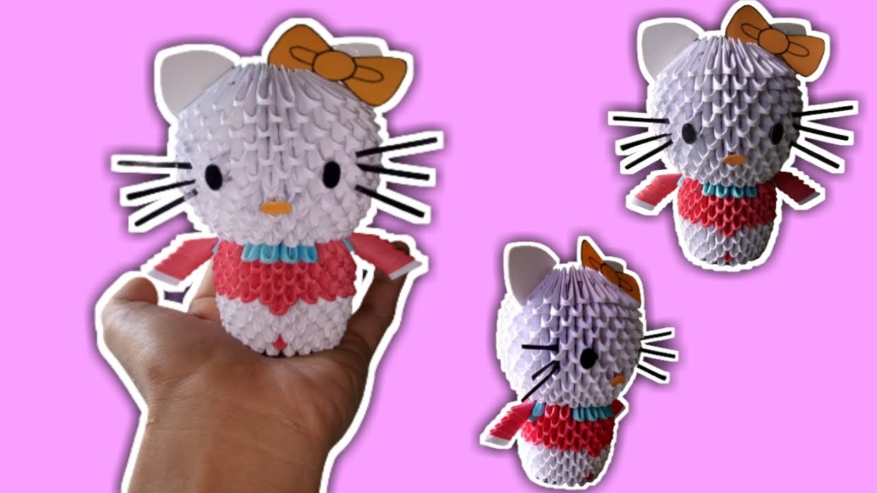 Origami 3d Hello Kitty - YouTube
