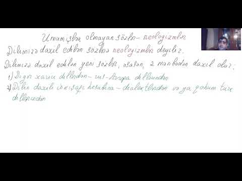 Dərs 22. Ümumişlək olmayan sözlər : neologizmlər (yeni sözlər). Nümunələr.