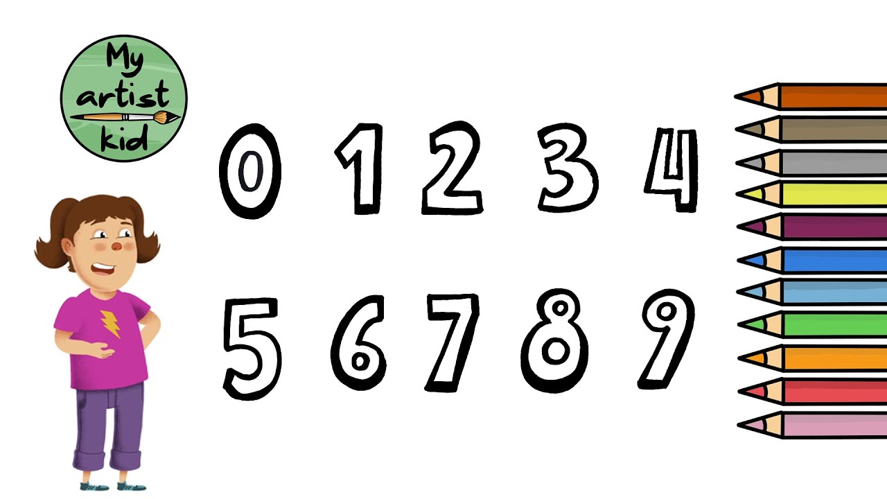 How to Draw the Numbers - Easy drawing and coloring for kids - YouTube