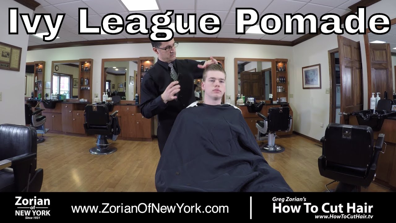 Ivy League Haircut Styled with Classic Pomade - Greg Zorian Pomade ...