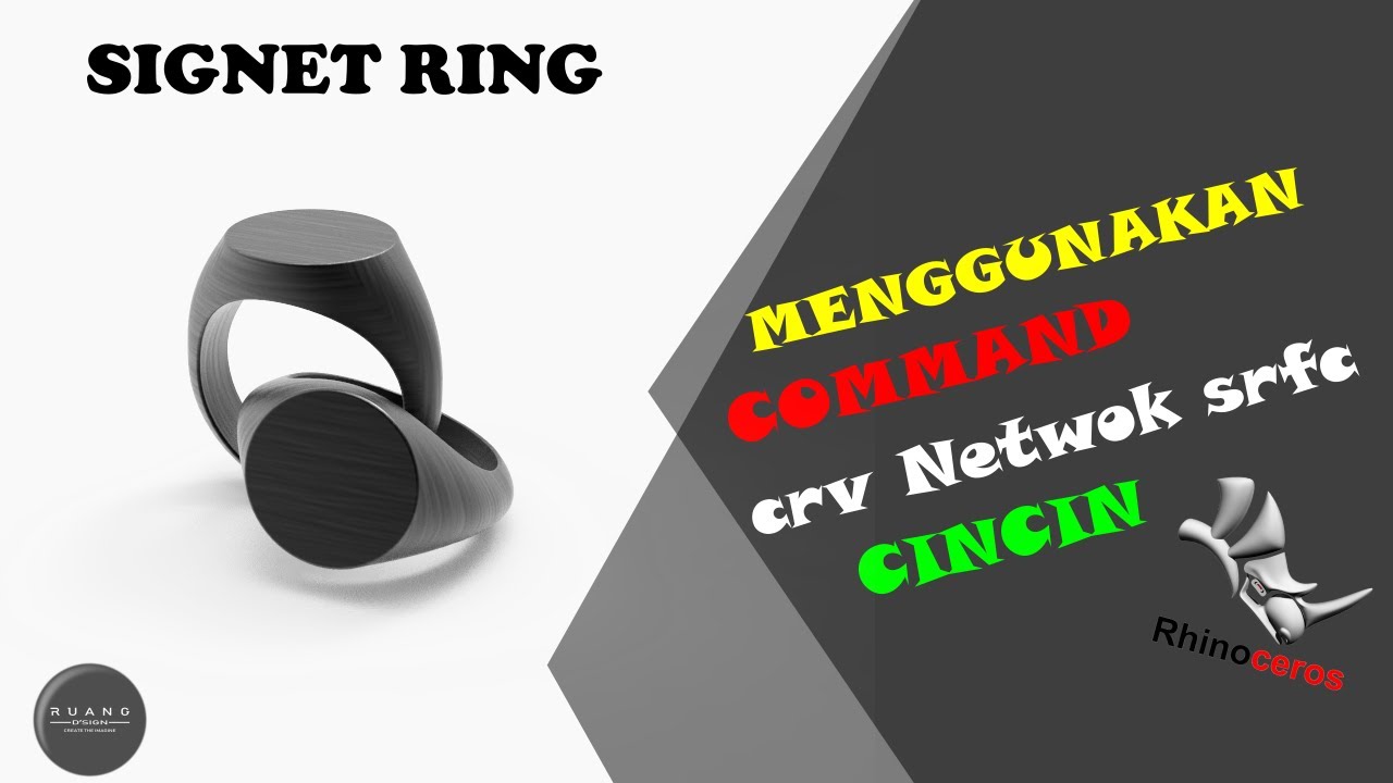 Cara Menggunakan Curve Network Pada Rhinoceros || Signet Ring || 3dm ...