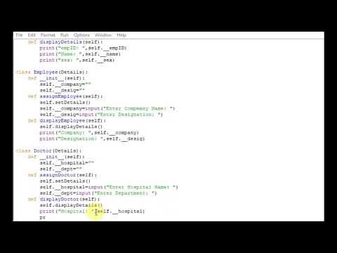 Python - employee class using Constructor and Destructor - YouTube