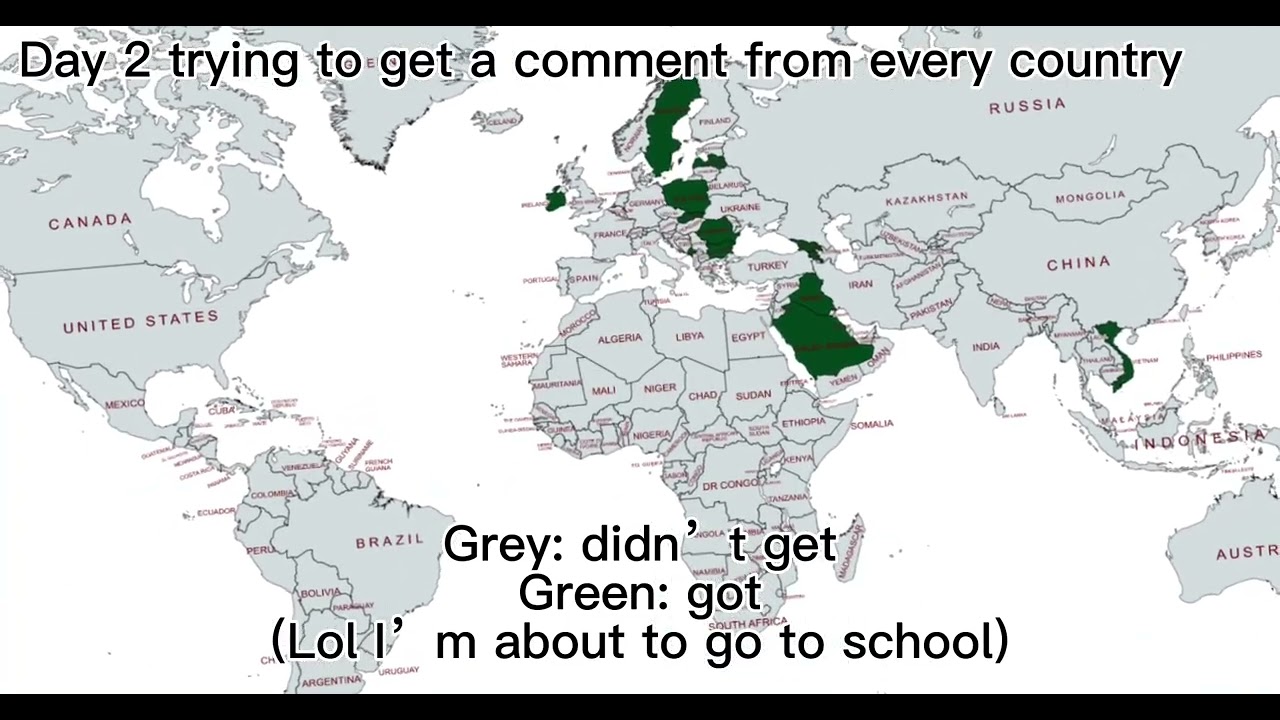 Day 2 trying to get a comment from every country - YouTube