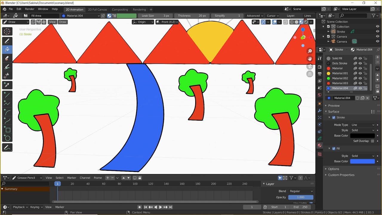 2D scene using Blender 2.83 - YouTube