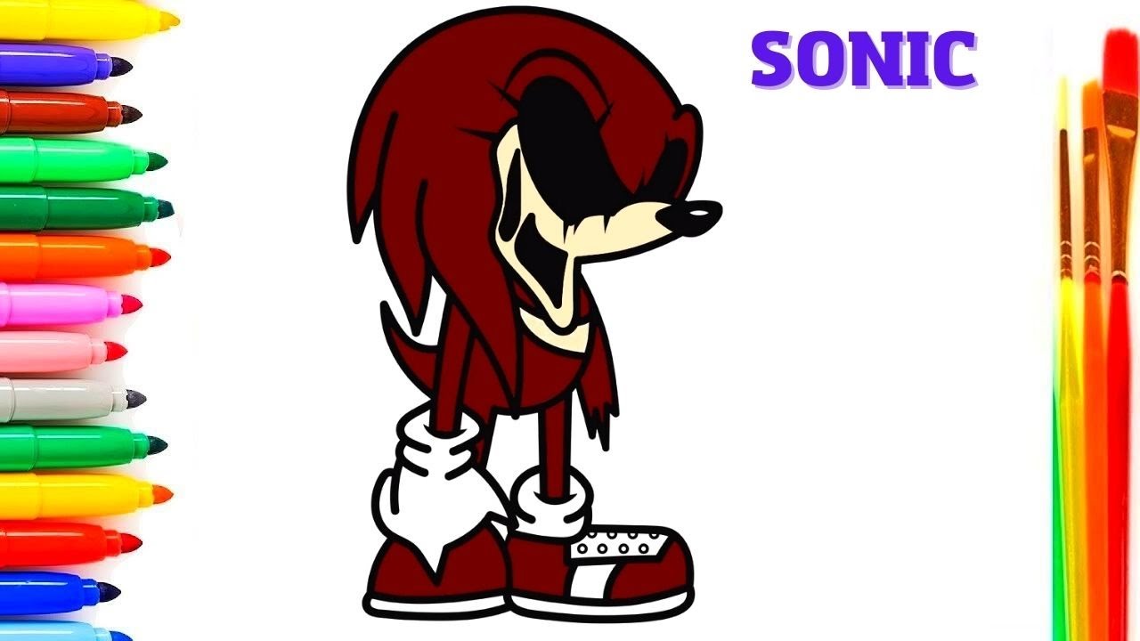 drawing for kids / How To Draw KNUCKLES EXE Friday Night Funkin (FNF ...