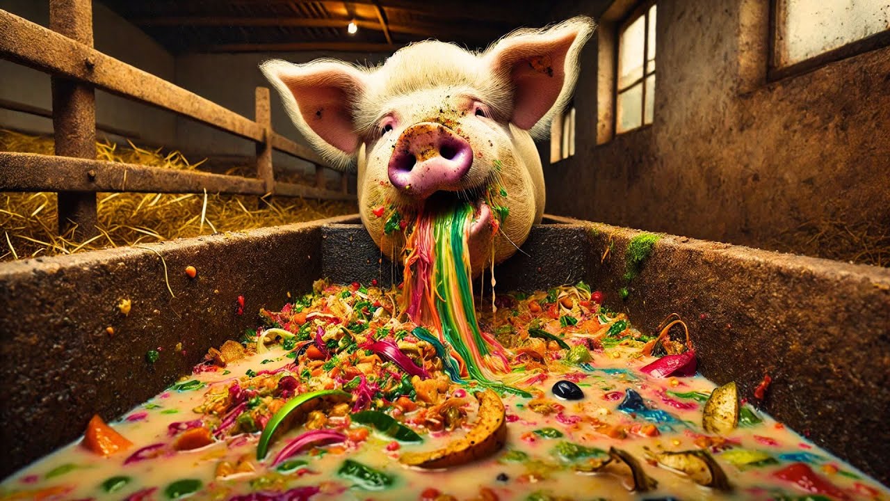 Ever Seen a Pig This Excited Over Slop? pig is eating slop ASMR - YouTube