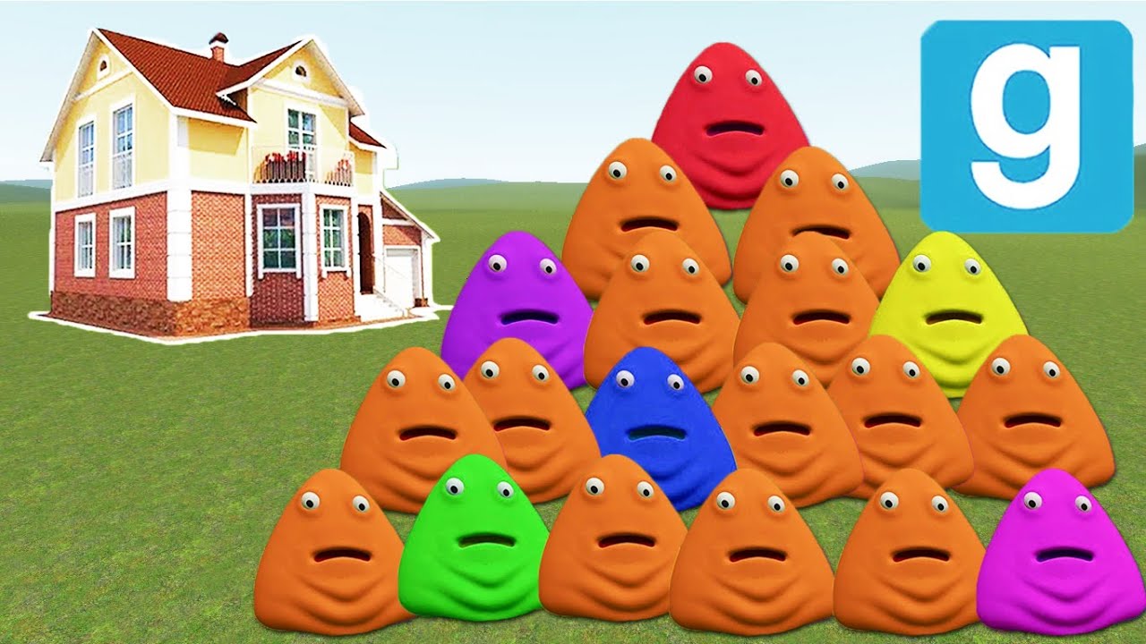 100000 POU FAMILY VS HOUSES (Garry's Mod) - YouTube