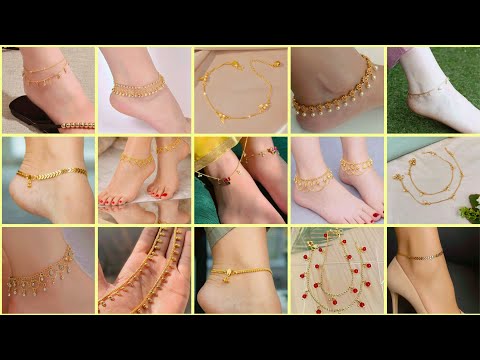 New Model Anklets Beautiful 22k Gold Payal ki Designs || trendy anklet design