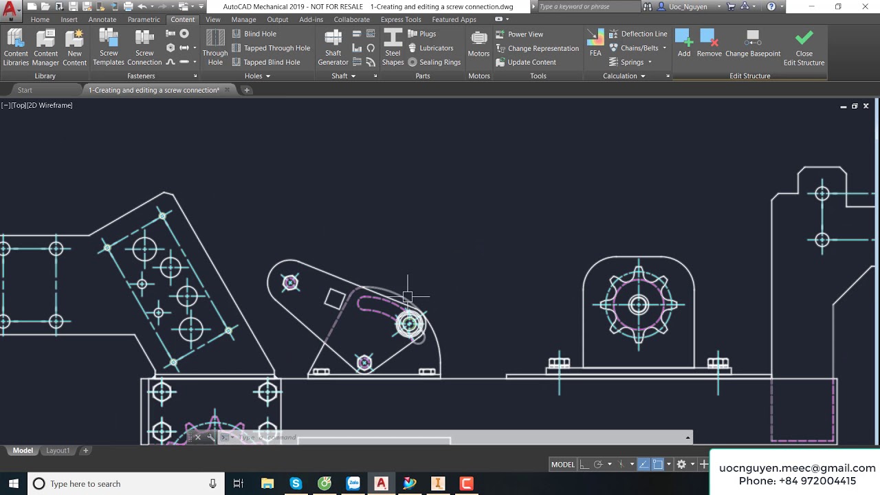 AutoCAD Mechanical Screw Connection | Tạo mối ghép bulong AutoCAD ...
