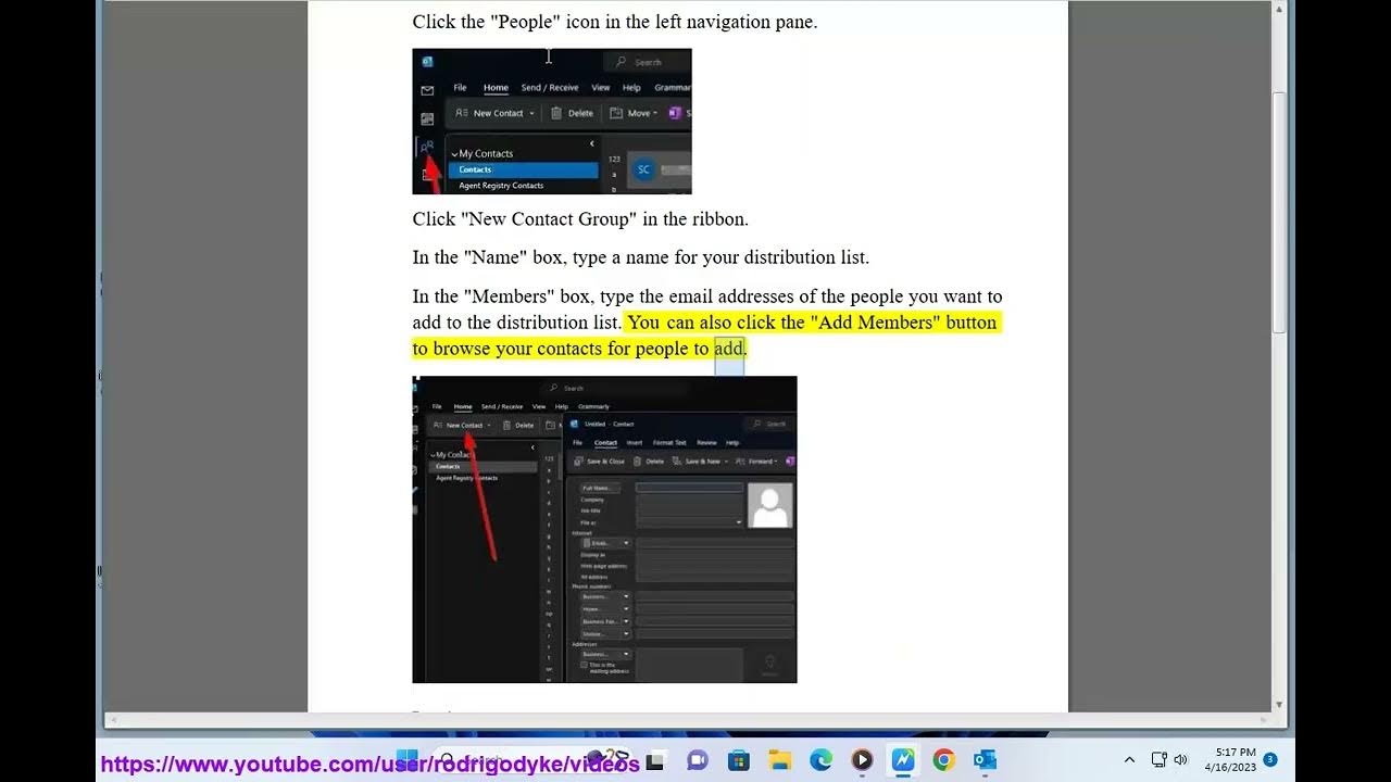 Create Distribution List in Outlook - YouTube