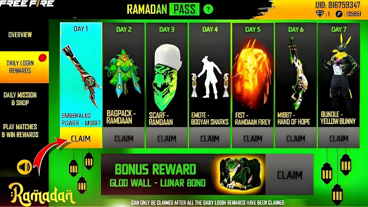 Ramzan Pass Free Fire 2024 😍 Ramzan Event Kab Aayega 2024 🎯 Next Ring ...