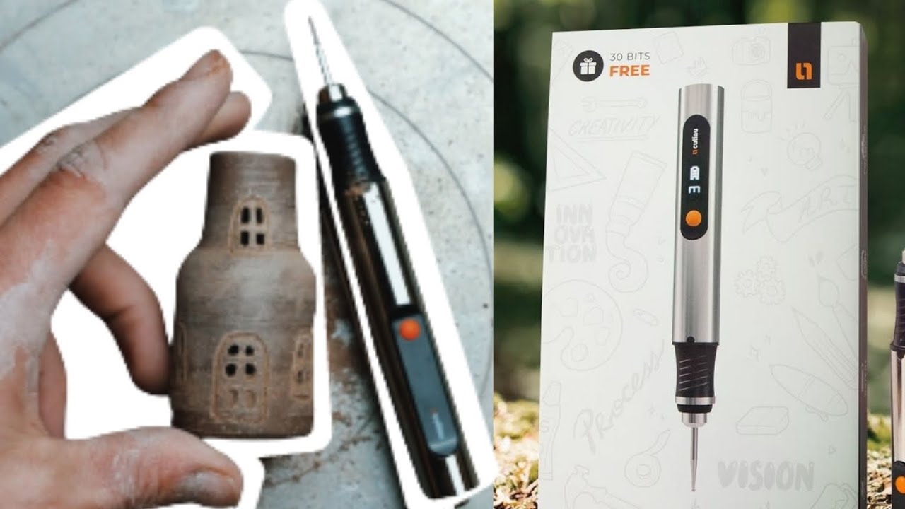 I used the Culiau Customizer Engraving pen to make a mini clay house! 🏠 ...