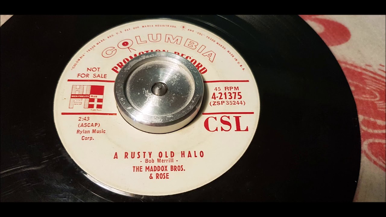 The Maddox Bros And Rose - A Rusty Old Halo - 1955 Hillbilly - Columbia ...