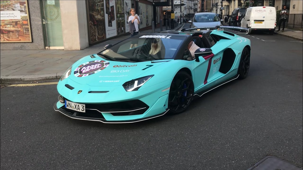 STUNNING Turquoise Lamborghini Aventador SVJ Roadster w/ GREAT EXHAUST ...