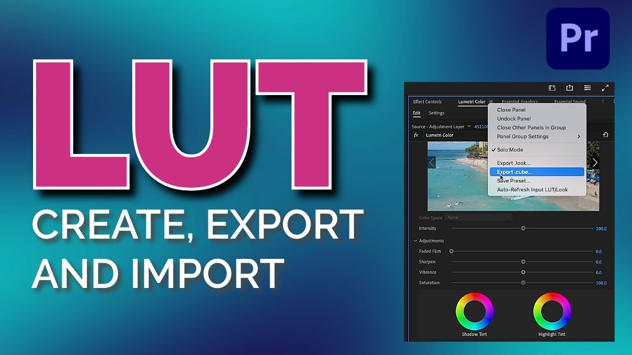 How to create LUT in Premiere Pro - YouTube