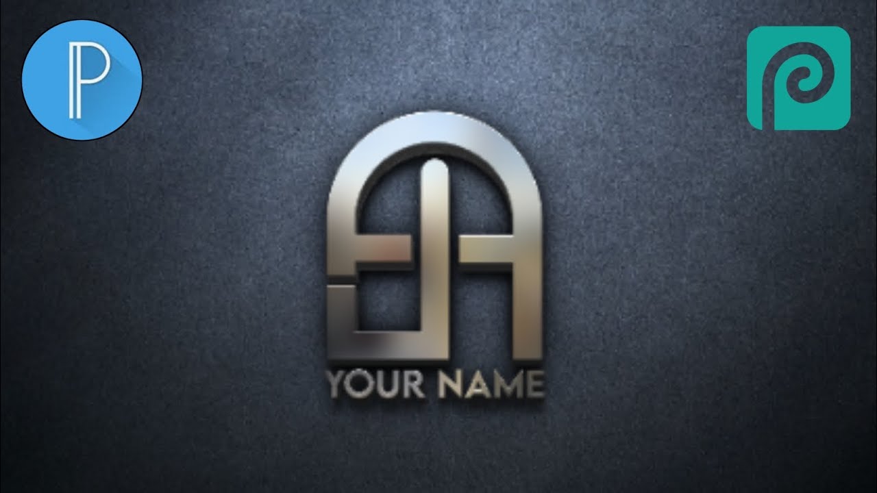 How to make/creative AJ 3D Professional Logo design PixelLab & Photopea ...