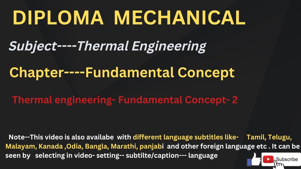 Thermal engineering- fundamental concept- 2 - YouTube