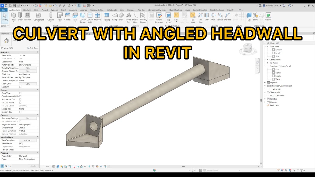 Culvert with Angled Headwall in Revit - YouTube