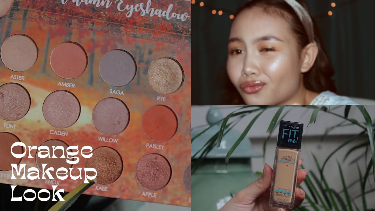 Simple Orange Makeup Look 🍊 - YouTube