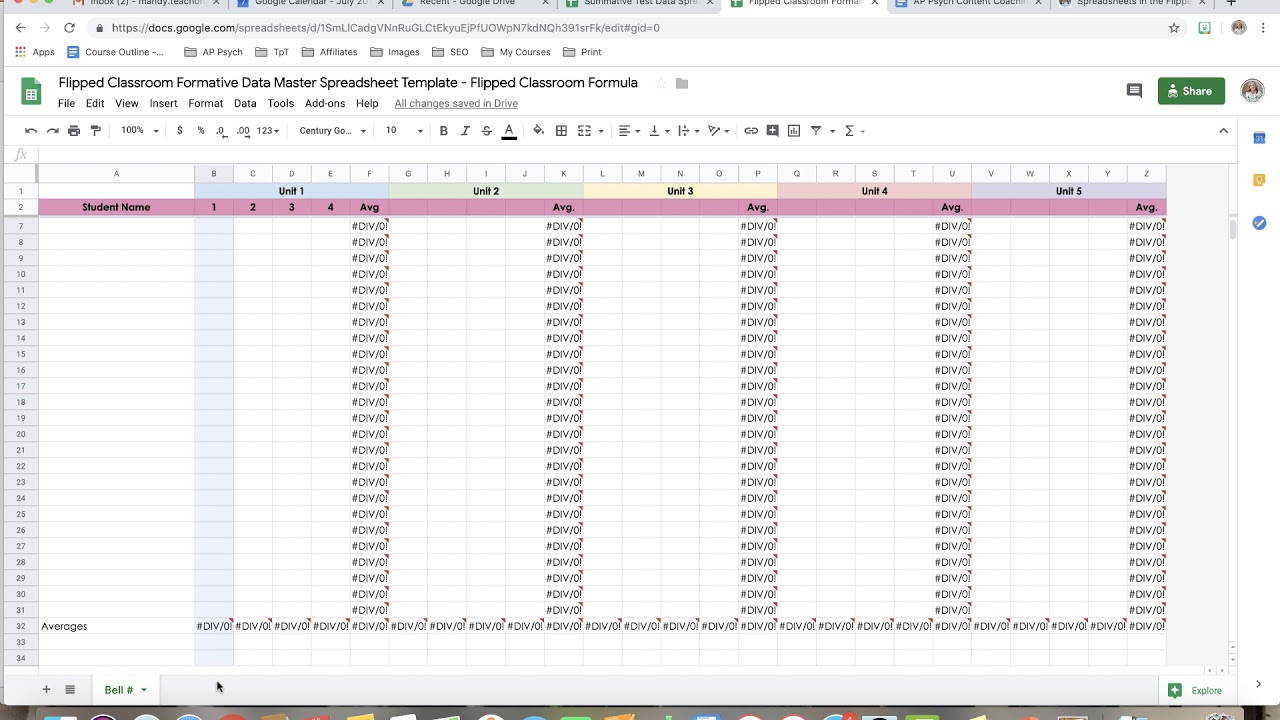 Setting Up Flipped Classroom Data Spreadsheets Tutorial by Mandy Rice ...