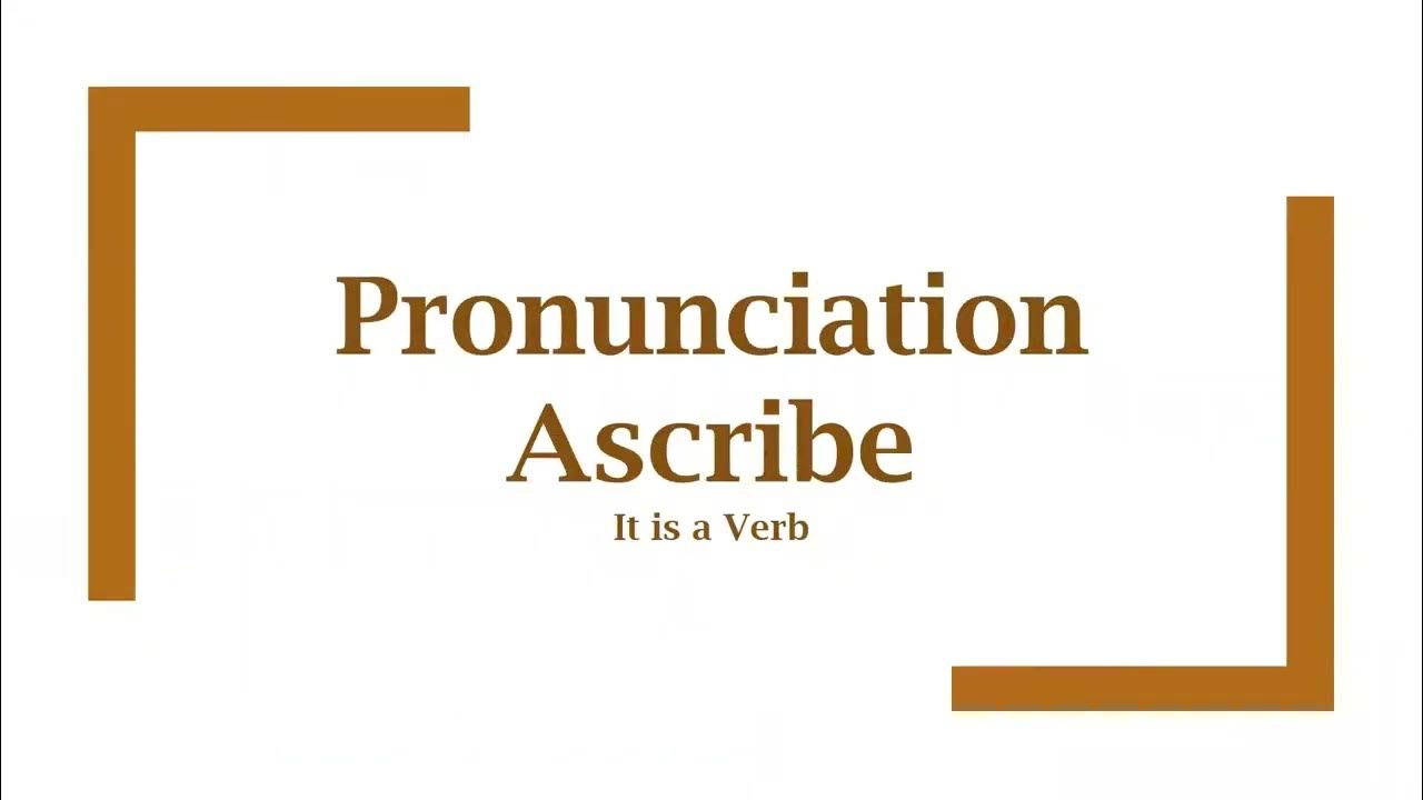Ascribe Pronunciation - YouTube