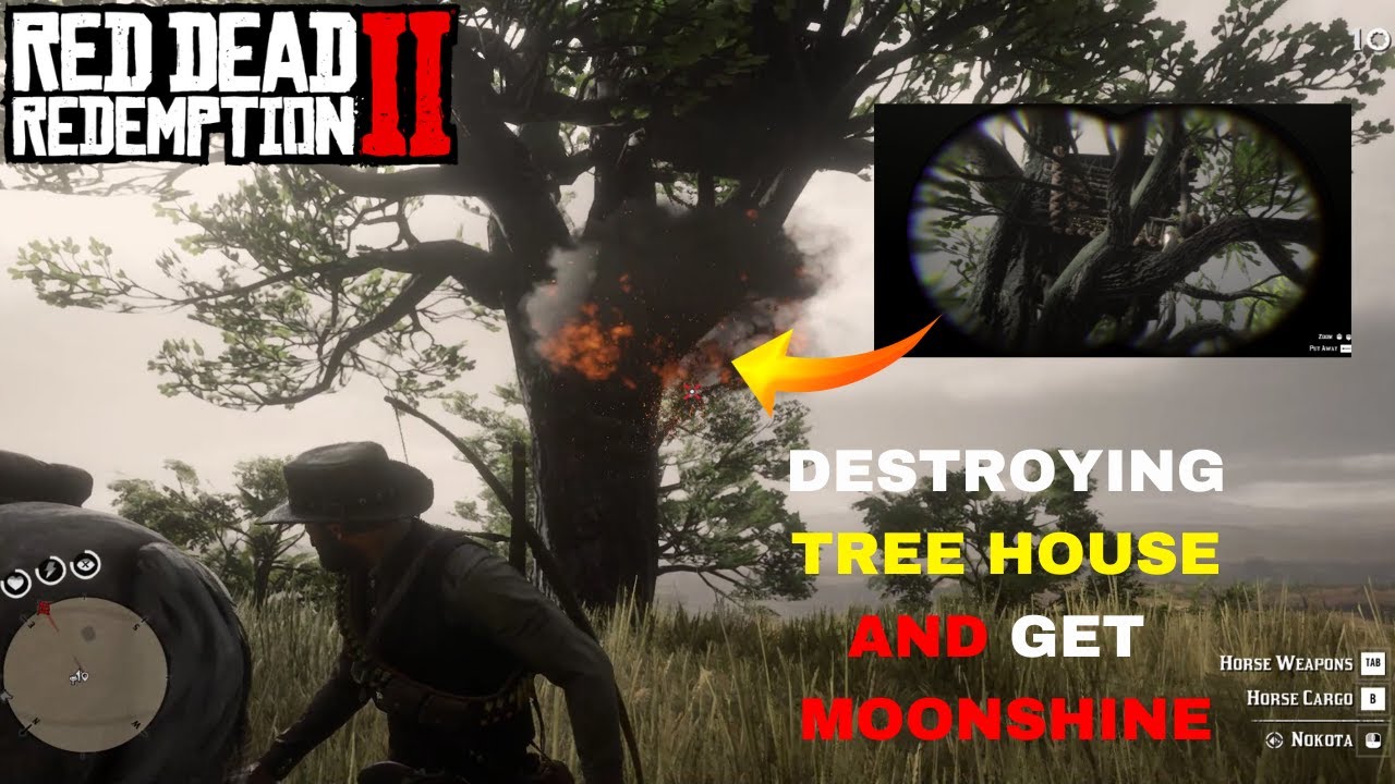 Killing Tree House Man to Get Moonshine - RDR2 Tree House Secret ...
