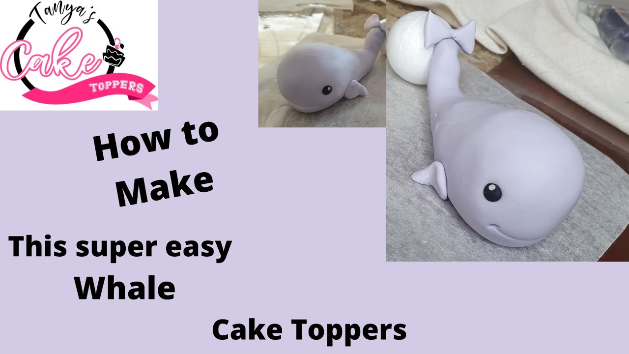 How to make Fondant whale cake topper - Easy - YouTube
