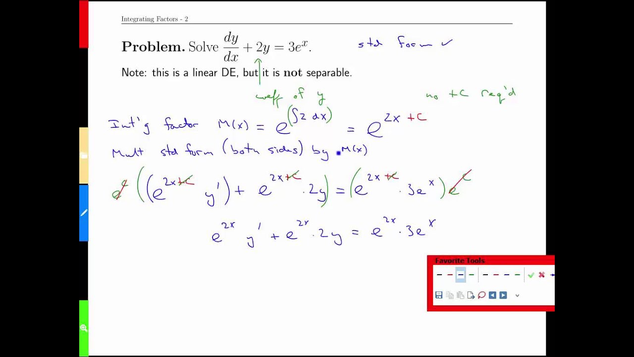 Week 2-2 Integrating Factors - YouTube