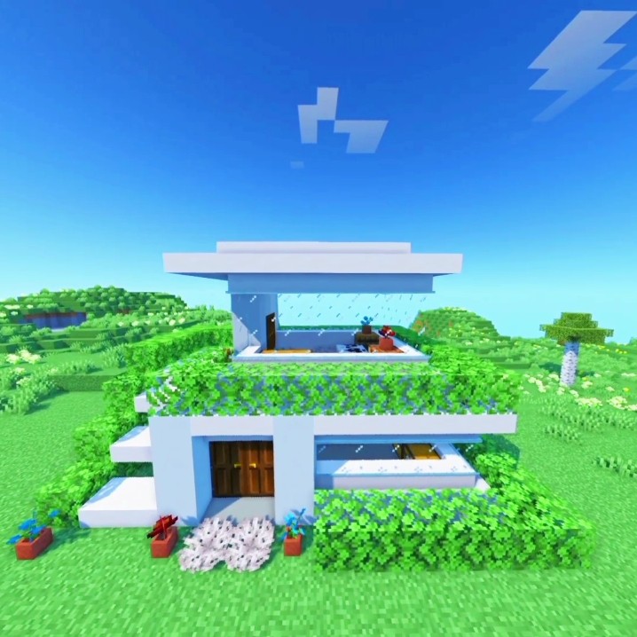 MINECRAFT ROUNDED CURVE HOUSE 🏠#shorts - YouTube