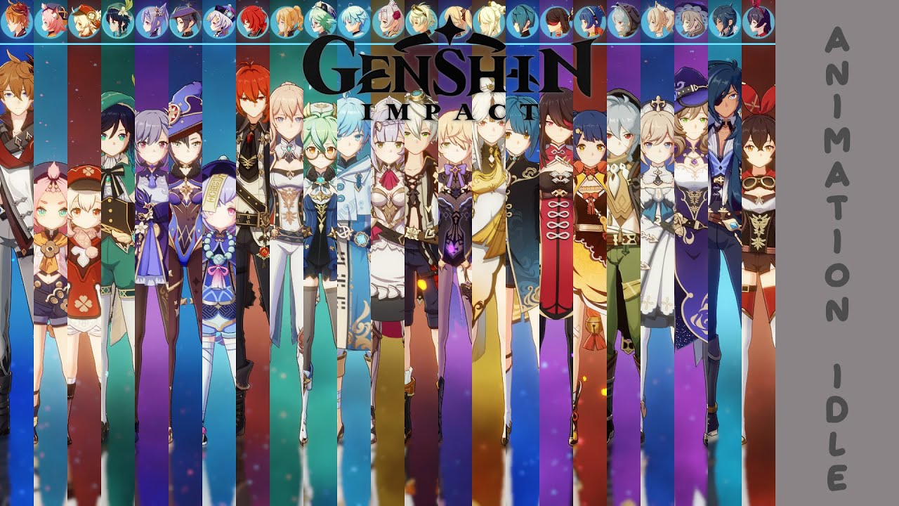 All Characters Animation Idle 1.1 Version - Genshin Impact - YouTube